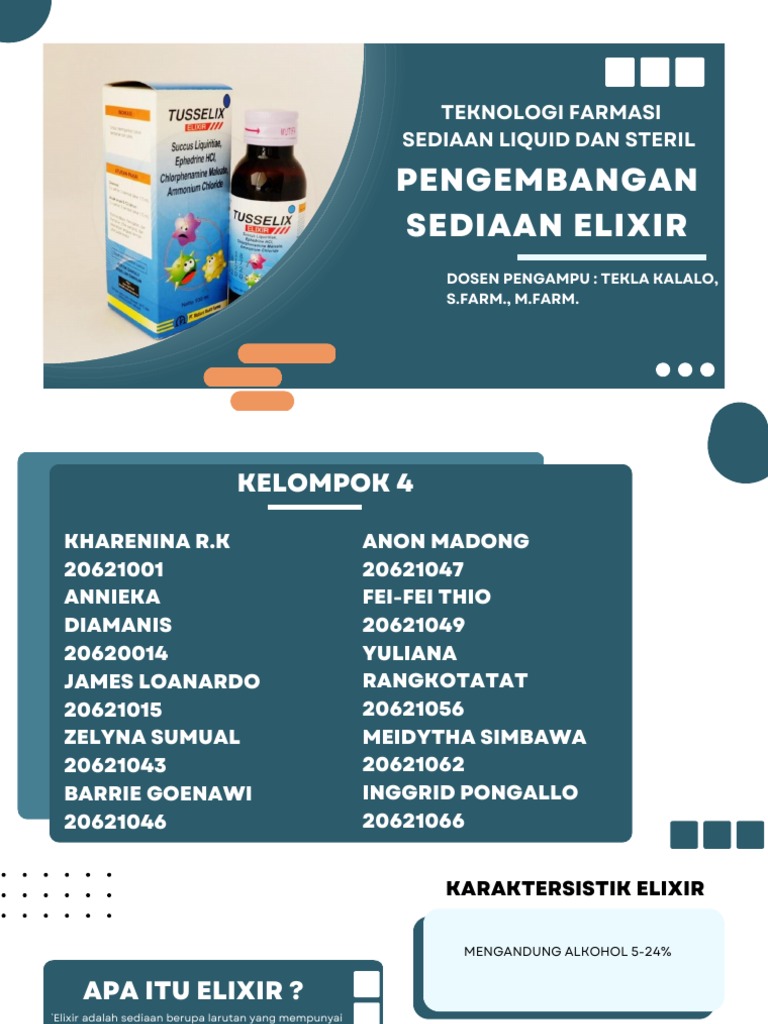 Pengembangan Sediaan Elixir | PDF | Kesehatan Holistik