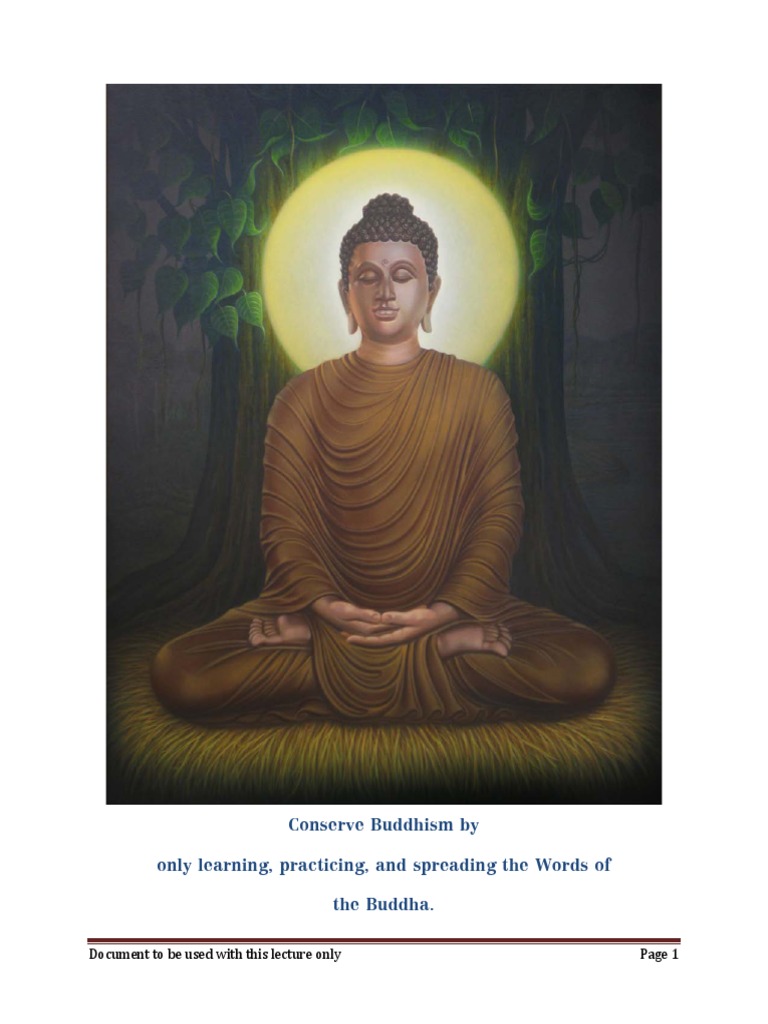 Conserve Buddhism by Only Learning, Practicing, and Spreading The Words of The Buddha | PDF ...