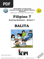 LE - Q2 - Filipino 7 - Lesson 1 Week 1 | PDF