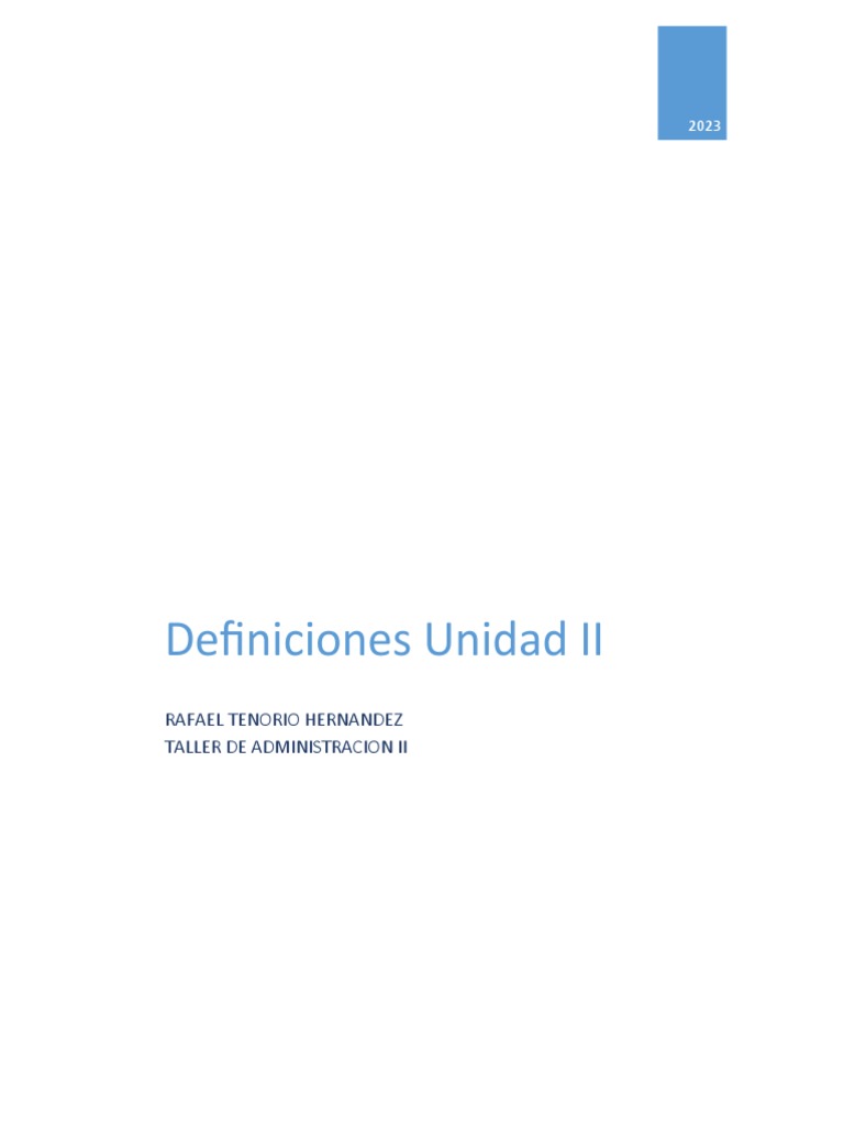 Conceptos Taller de Administracion Ii - Rafael Tenorio Hernandez | PDF Conceptos Taller de Administracion Ii - Rafael Tenorio Hernandez | PDF