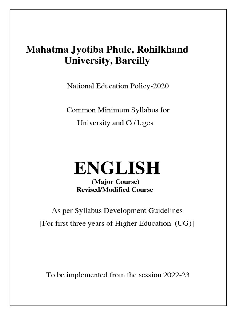 English: Mahatma Jyotiba Phule, Rohilkhand University, Bareilly | PDF
