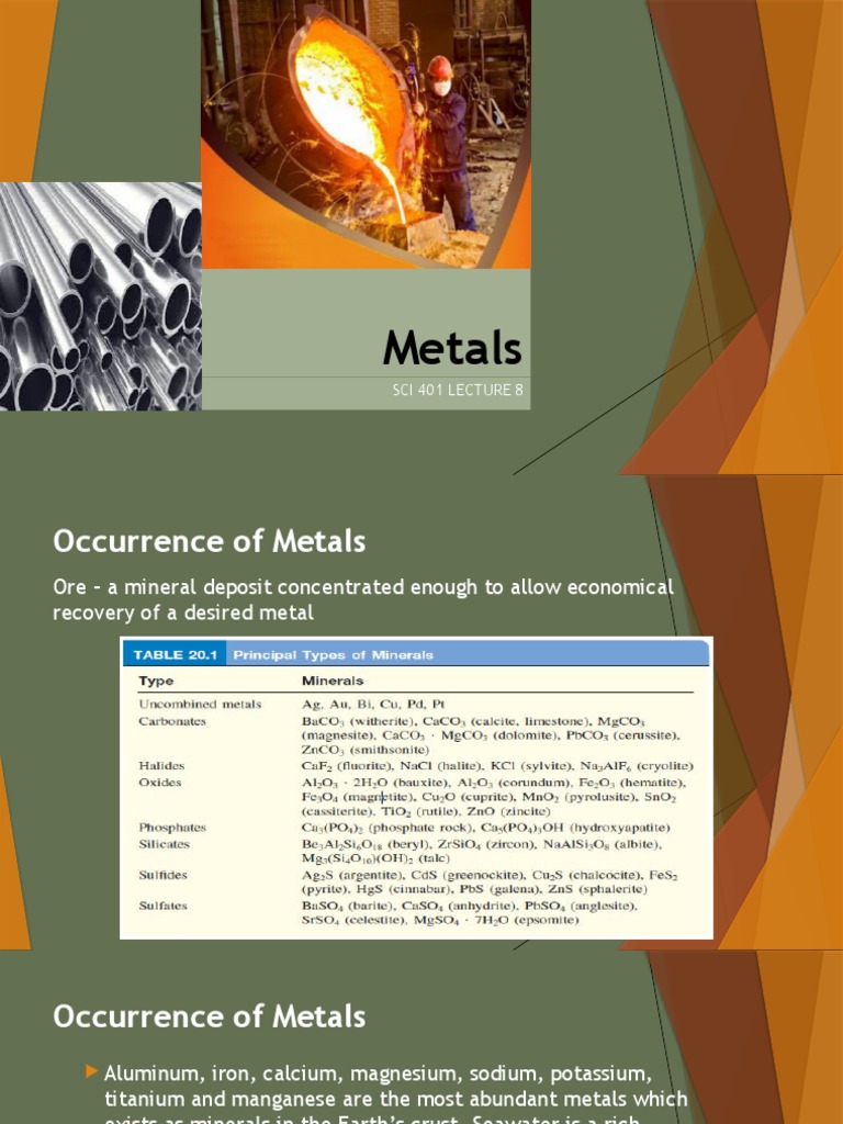 Lecture 8 Metals | PDF | Steel | Metals