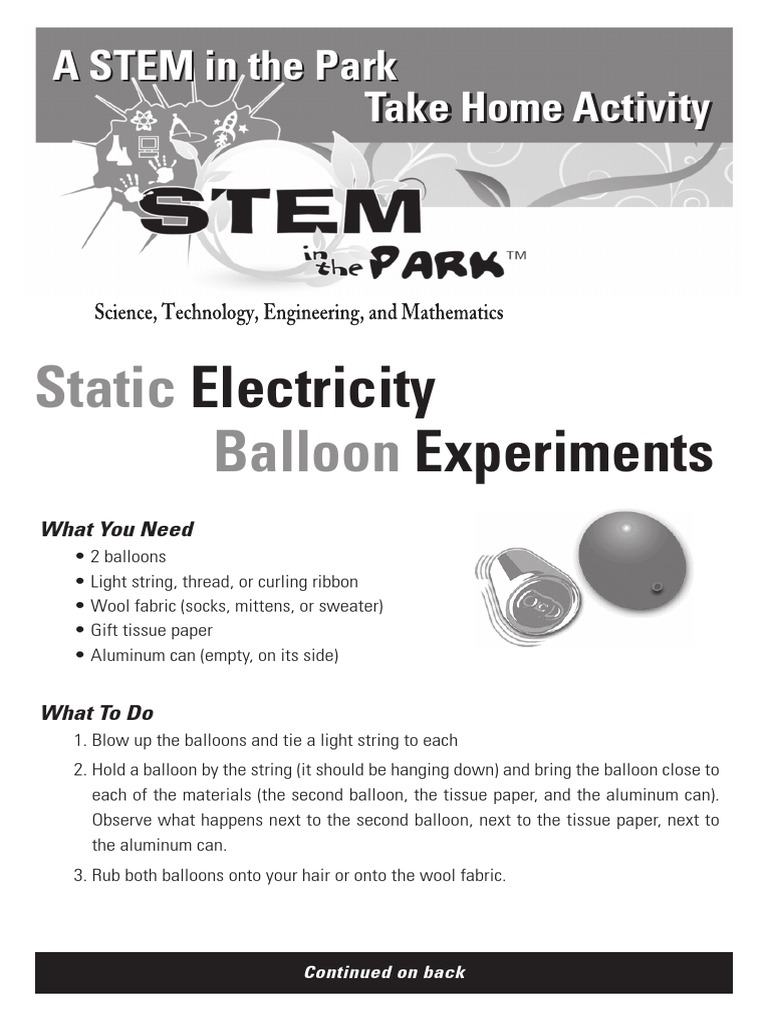 Static Electricity Balloon Experiments | PDF