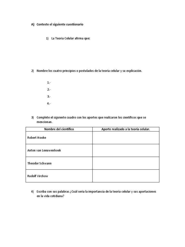 Teoría Celular | PDF