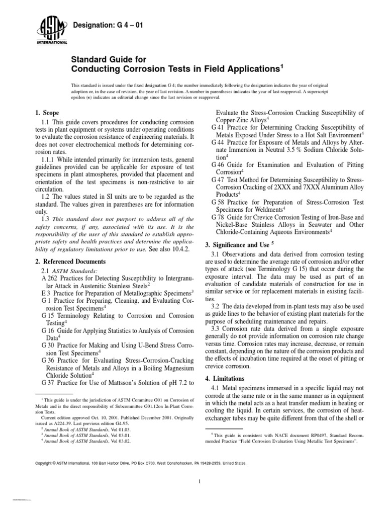 Astm G-4 | PDF | Corrosion | Stainless Steel