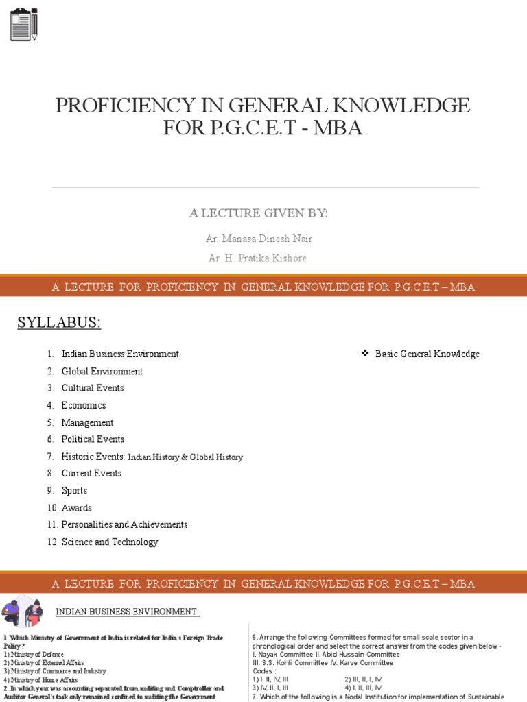 PGCE MBA General Knowledge Lecture | PDF | Unemployment | Cryptocurrency