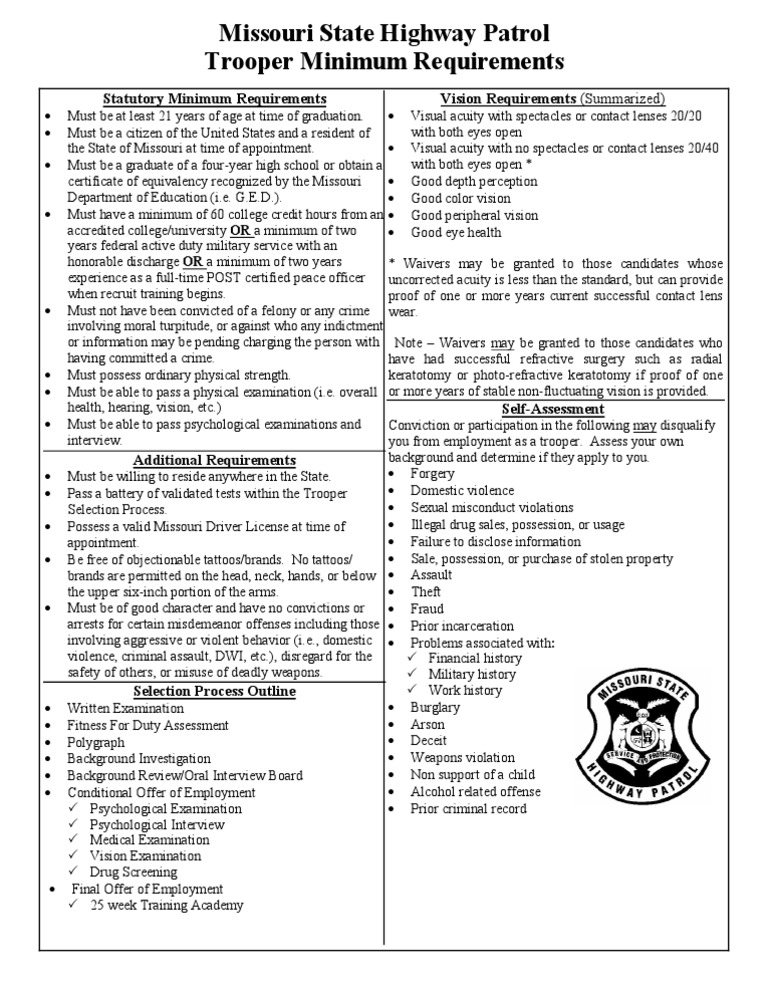 Minimum Requirements (Revised July 2009) | PDF | Visual Acuity | Visual ...