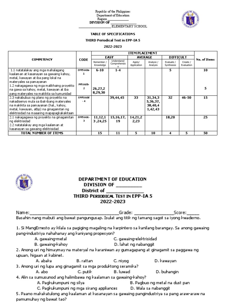 PT Epp-5-Ia Q3 | PDF