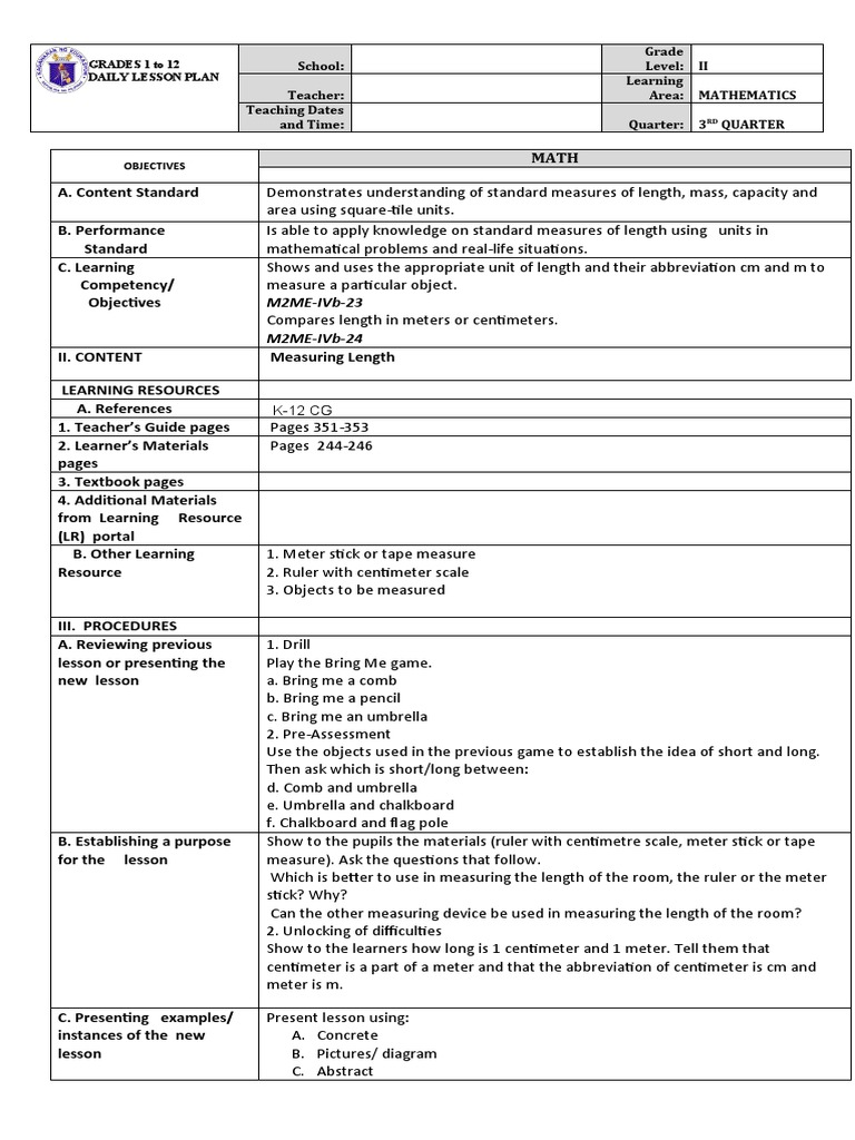 DLL - Math 2 - Q3 - W9 - D1 | PDF | Career & Growth | Teaching Methods & Materials