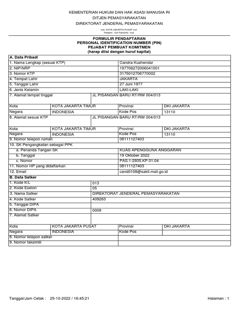 Cetak Formulir | PDF