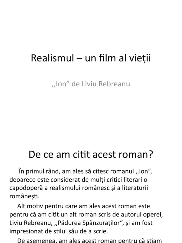 Realismul - Un Film Al Vieții | PDF