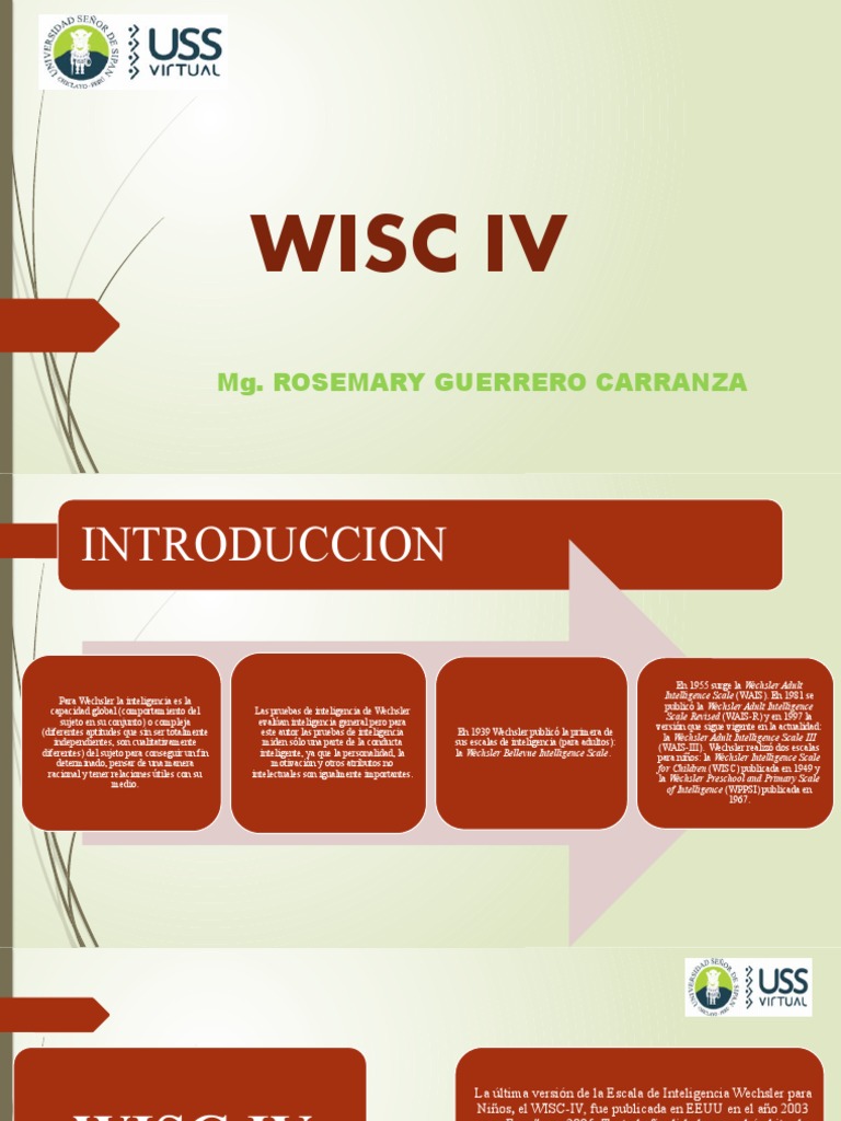 WISC-IV: Evaluación Cognitiva Infantil | PDF