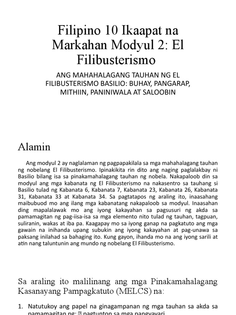 Grade 10 Q4 M2 El Filibusterismo | PDF