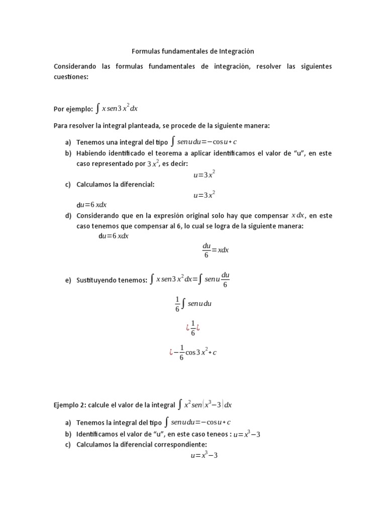 Formulas_fundamentales_de_Integración[1] | PDF | Integral | Relaciones ...
