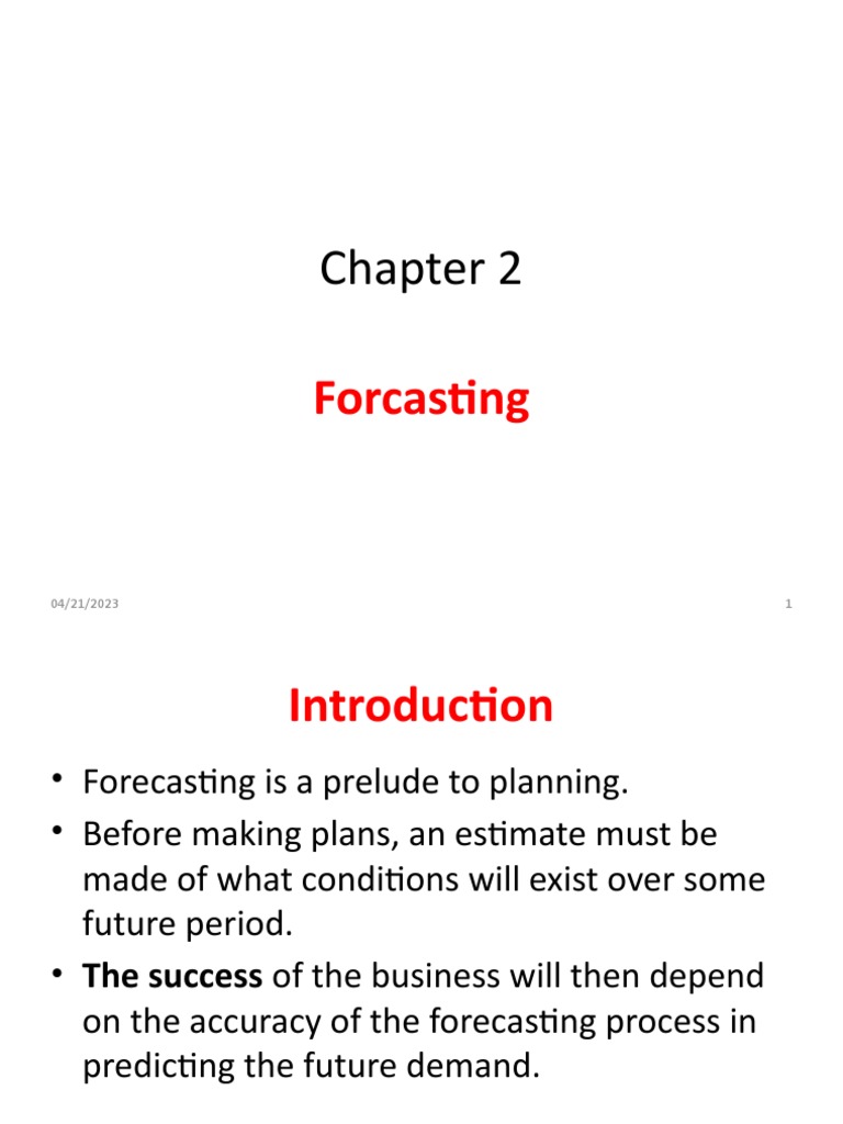 IMEE Ch2. Forecasting | PDF | Forecasting | Moving Average
