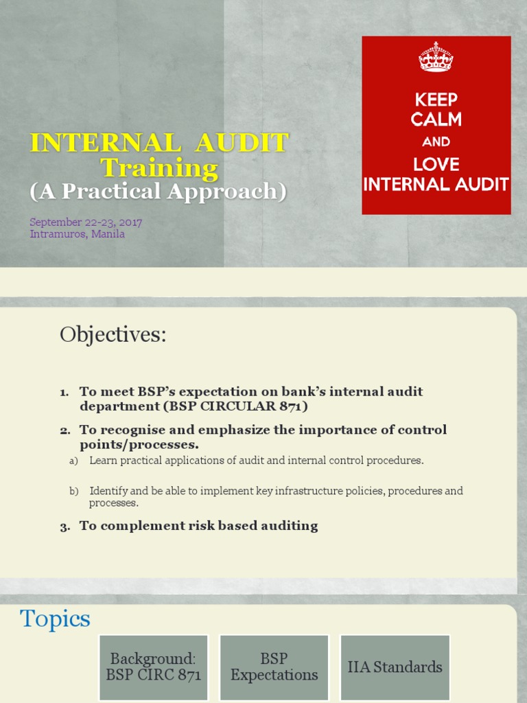 Internal Audit Training - 011948 | PDF | Internal Audit | Internal Control