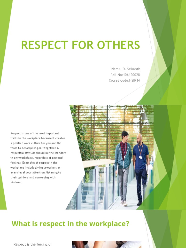 Respect For Others | PDF | Job Satisfaction | Employment