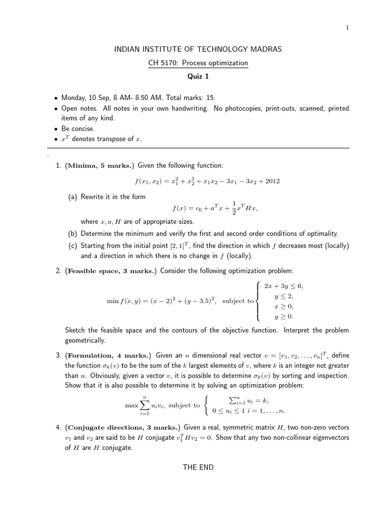 Quiz1 Py | PDF | Mathematical Optimization | Eigenvalues And Eigenvectors