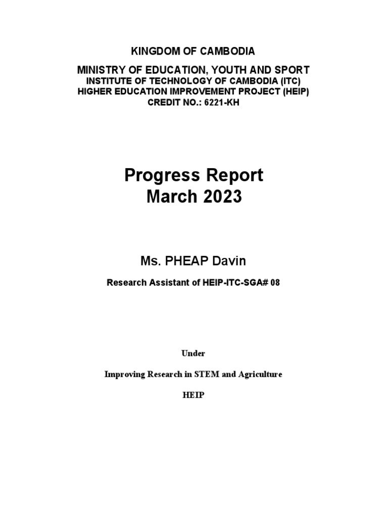 Monthly Report of March 2023 - Pheap Davin | PDF | Perception | Dietary ...