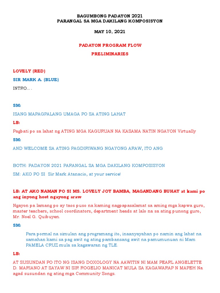 Script For Padayon | PDF