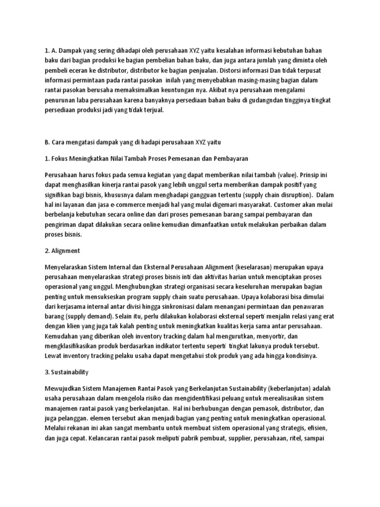 Manajemen Rantai Pasokan Tugas 2 | PDF | Bisnis