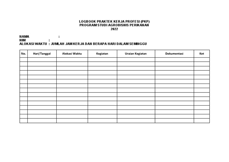 Logbook Praktek Kerja Profesi | PDF