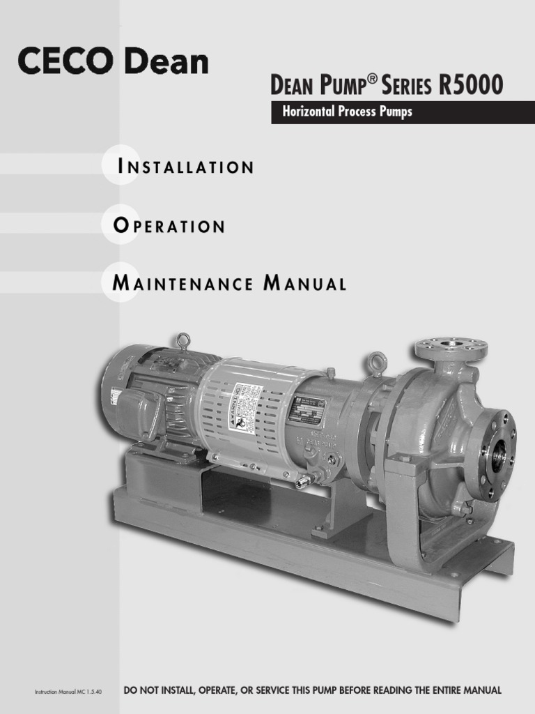 CECO Dean R5000 IOM Manual | PDF