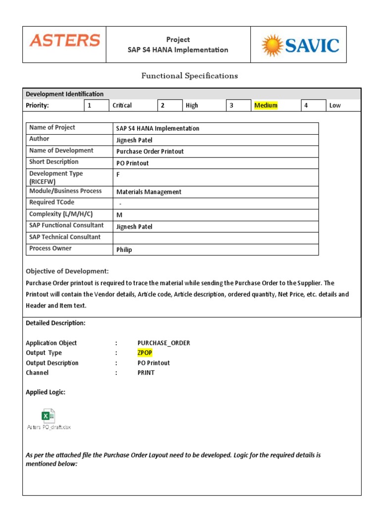Purchase Order Printout: Developing the Logic and Layout for Printing PO Details from SAP Tables ...