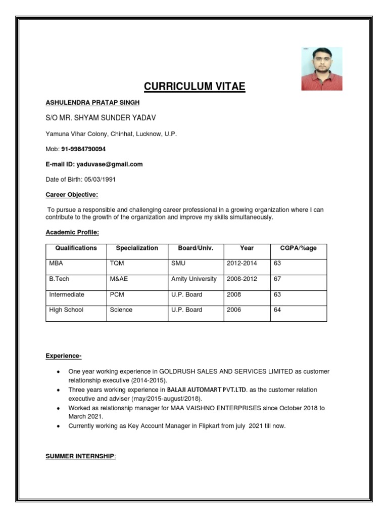 CV Ashulendra Pratap Singh 40ch | PDF