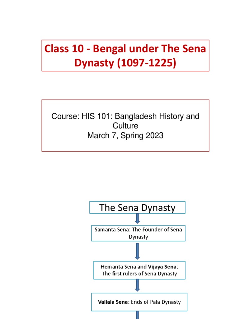 Class 10 - Bengal Under The Sena Dynasty (1097-1225) | PDF