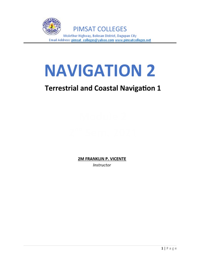 Navigation 2: Terrestrial and Coastal Navigation 1 | PDF