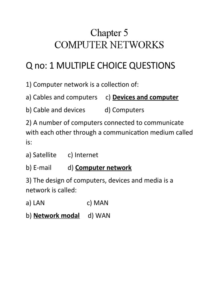 Chapter No 5 Mcqs | PDF | Computer Network | Network Topology