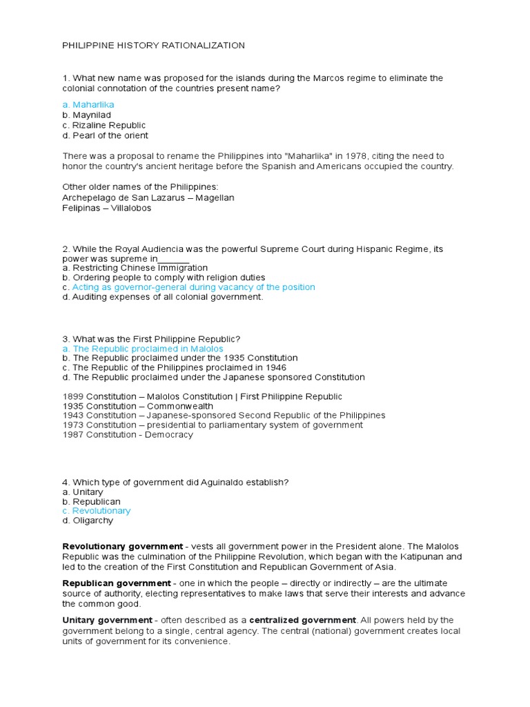 Philippine History Rationalization | PDF