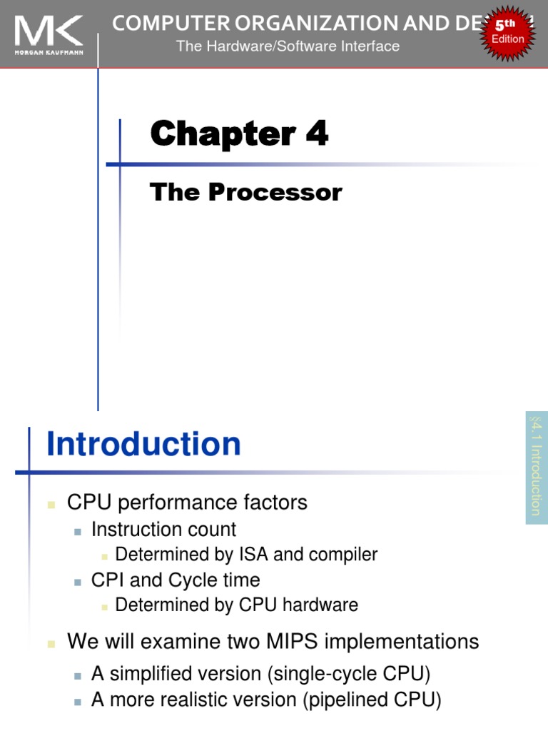 The Processor: Computer Organization and Design | PDF | Central Processing Unit | Office Equipment