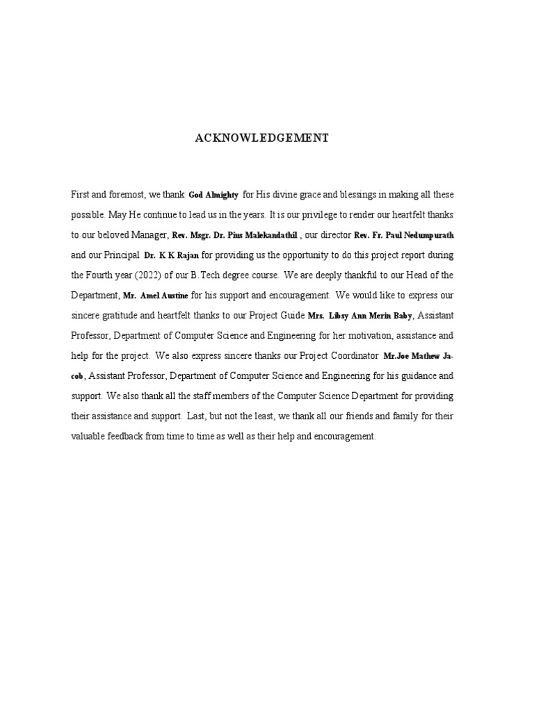 Acknowledgement: God Almighty | PDF | Peer To Peer | Computing