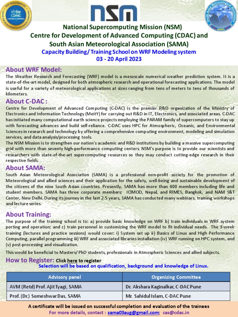 WRF Training for Atmospheric Experts | PDF | Supercomputer | Weather Forecasting