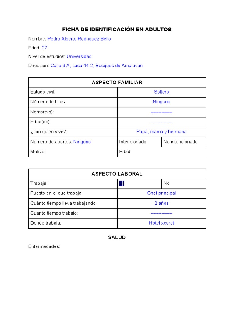 Fichas de Identificación | PDF