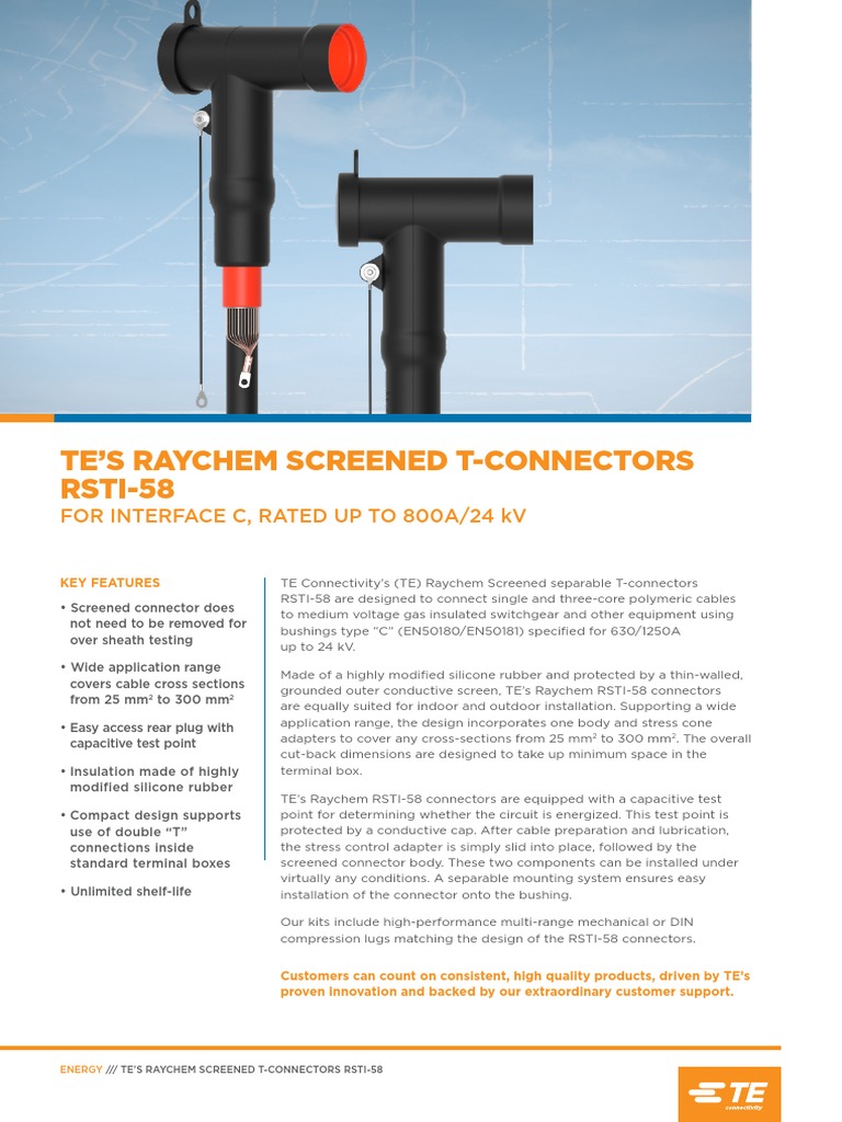 01 RSTI-58 - RAYCHEM Screened T-Connectors - EPP-1475-10.18-EN | PDF | Electrical Connector ...