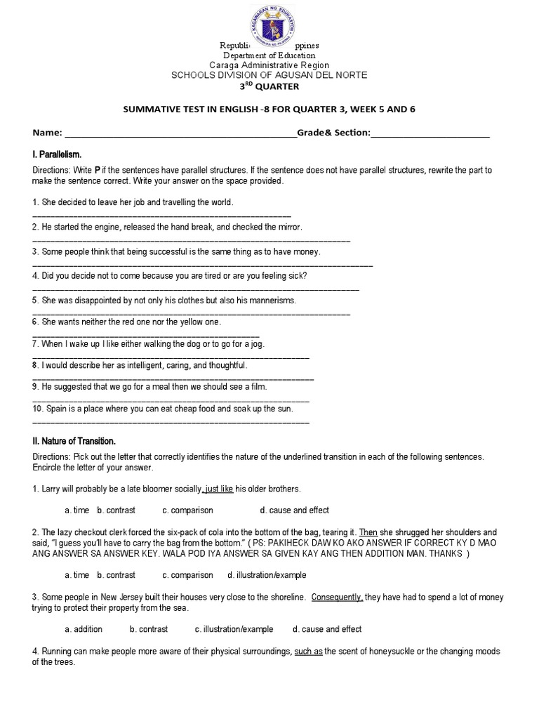 3RD qUARTER 3RD Summative Week 5-6 | PDF