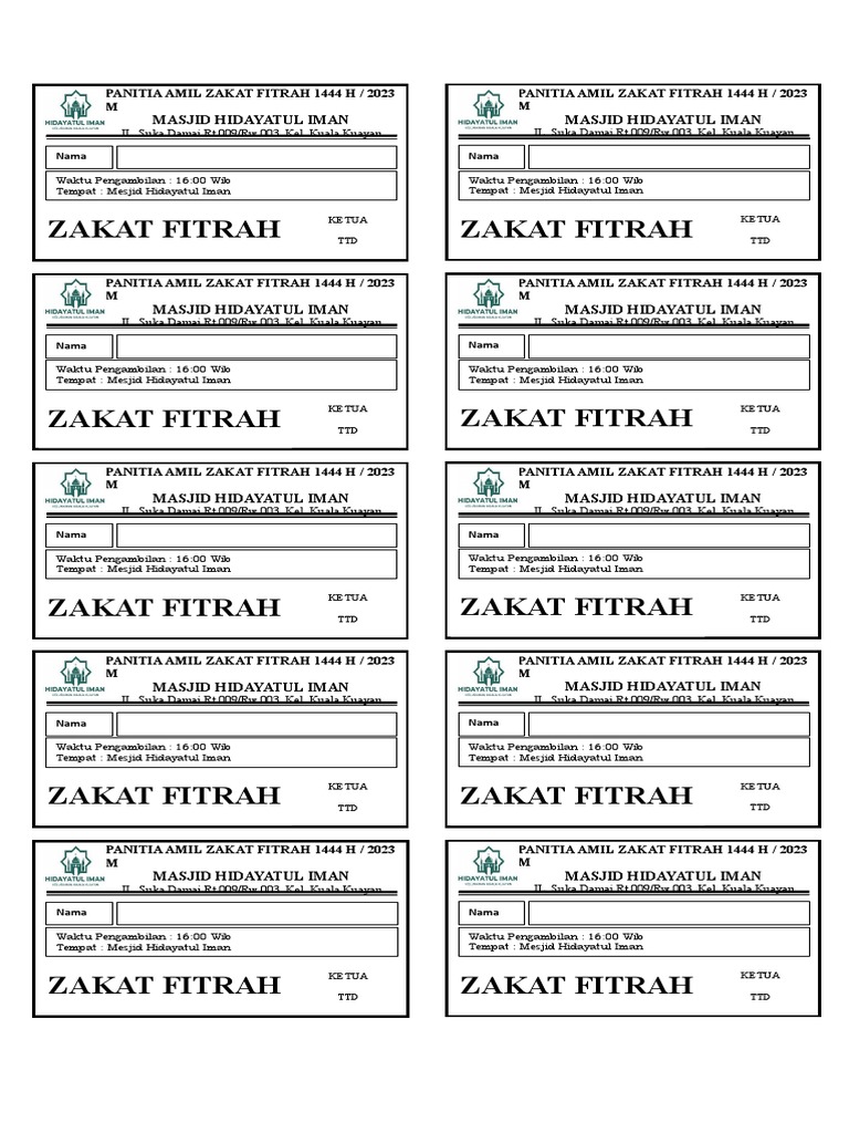 Kopon Zakat Fitrah | PDF