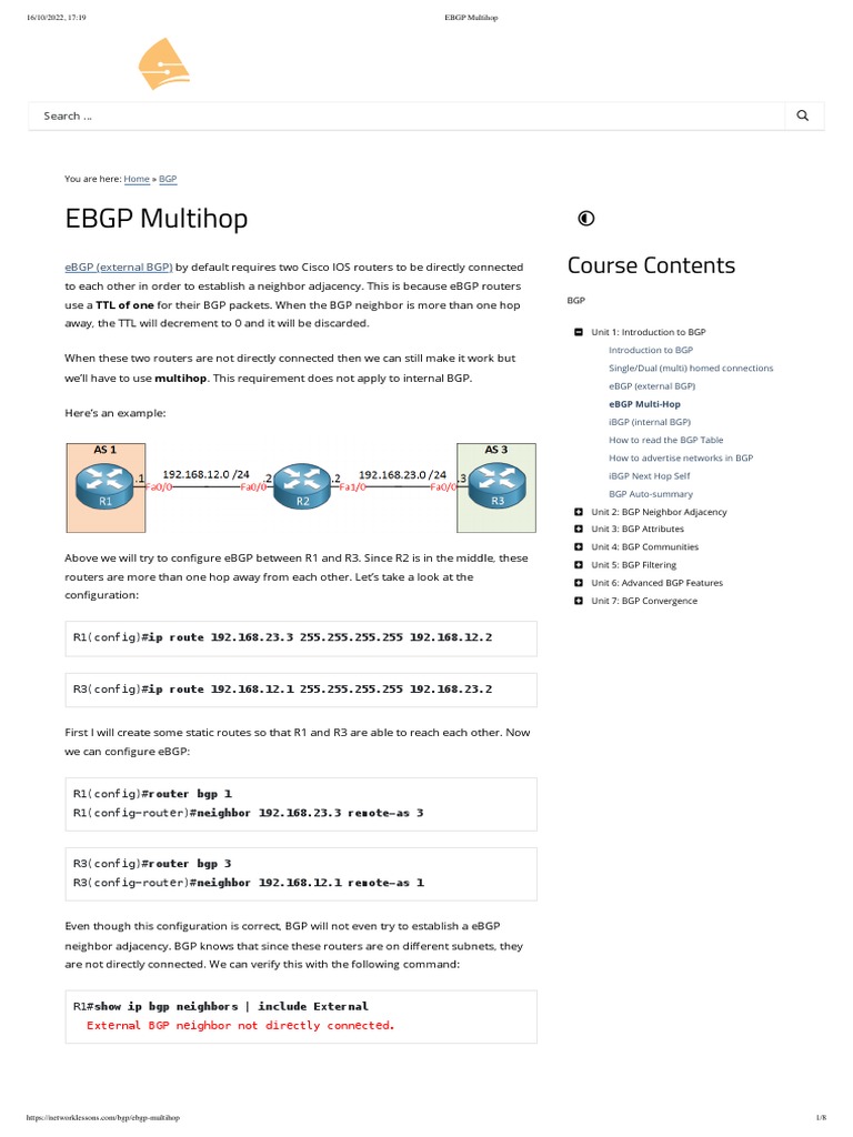 4.EBGP Multihop | PDF | Router (Computing) | Ip Address