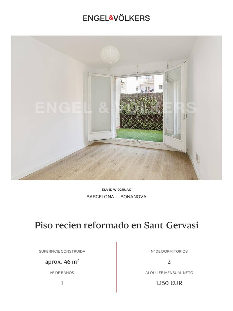 Piso reformado de 2 dormitorios en Sant Gervasi | PDF | Barcelona