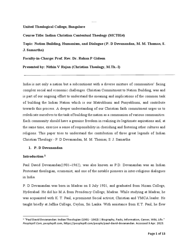 Paul David Devanandan: Indian Theologian (1901 - 1962) - Biography ...