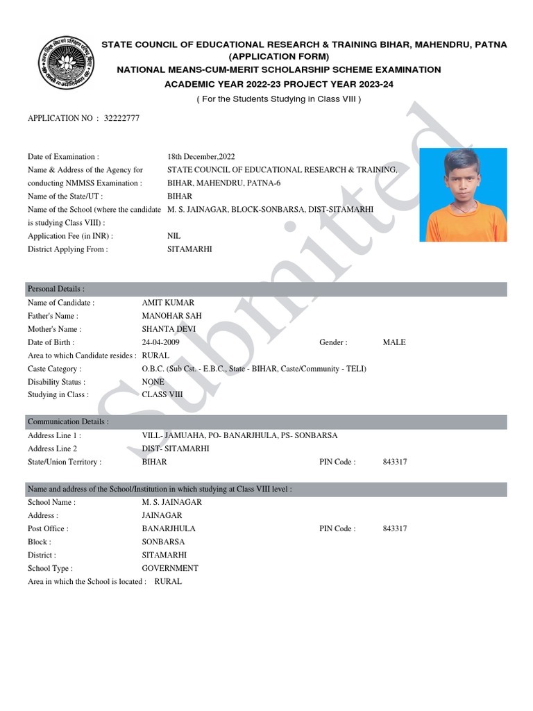 Amit Nmss Final Form | PDF