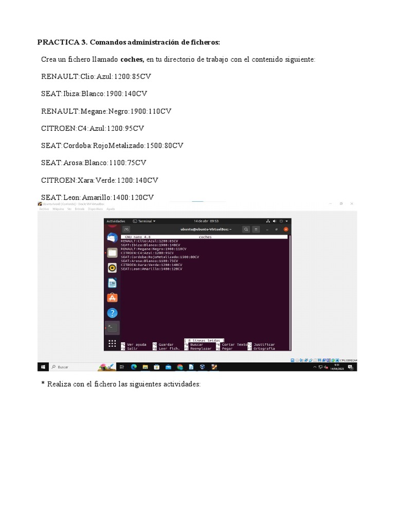 Administración y manipulación de ficheros mediante comandos en Linux | PDF | Archivo de ...
