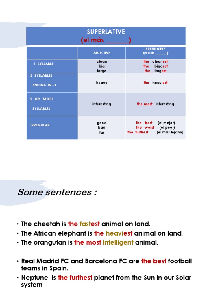 GRAMMAR. COMPARISON SUPERLATIVE | PDF