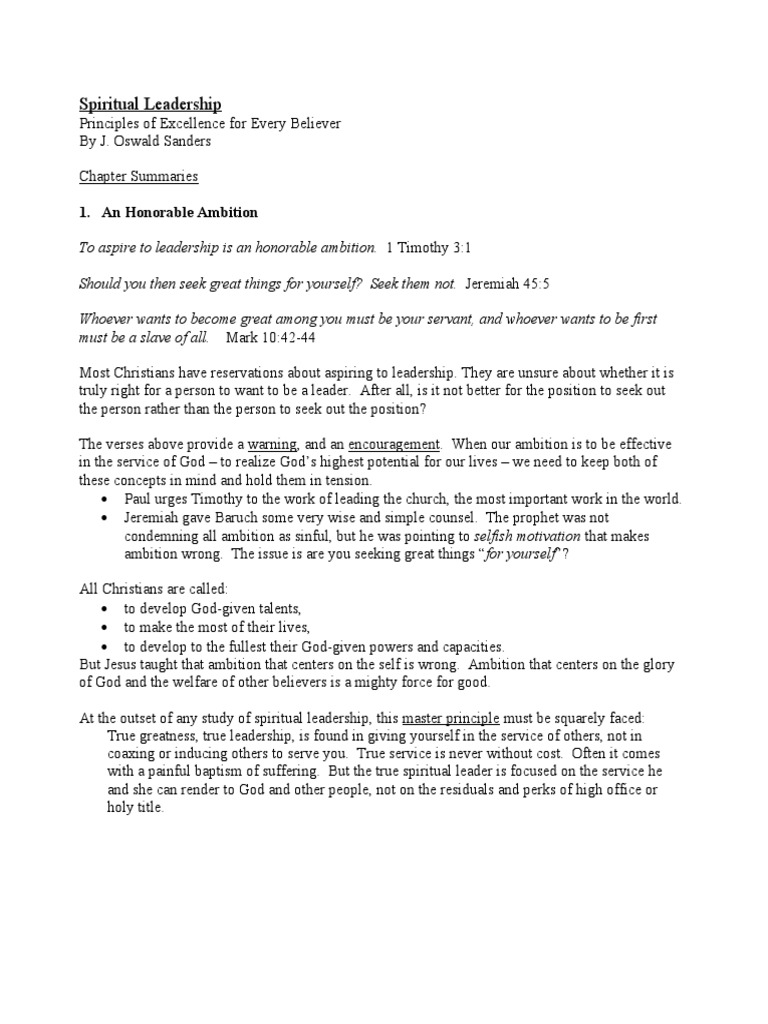 Spiritual Leadership Principles of Excel | PDF | Jesus | Gospel Of John