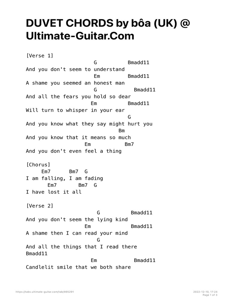 Duvet | Download Free PDF | Song Structure | Songs