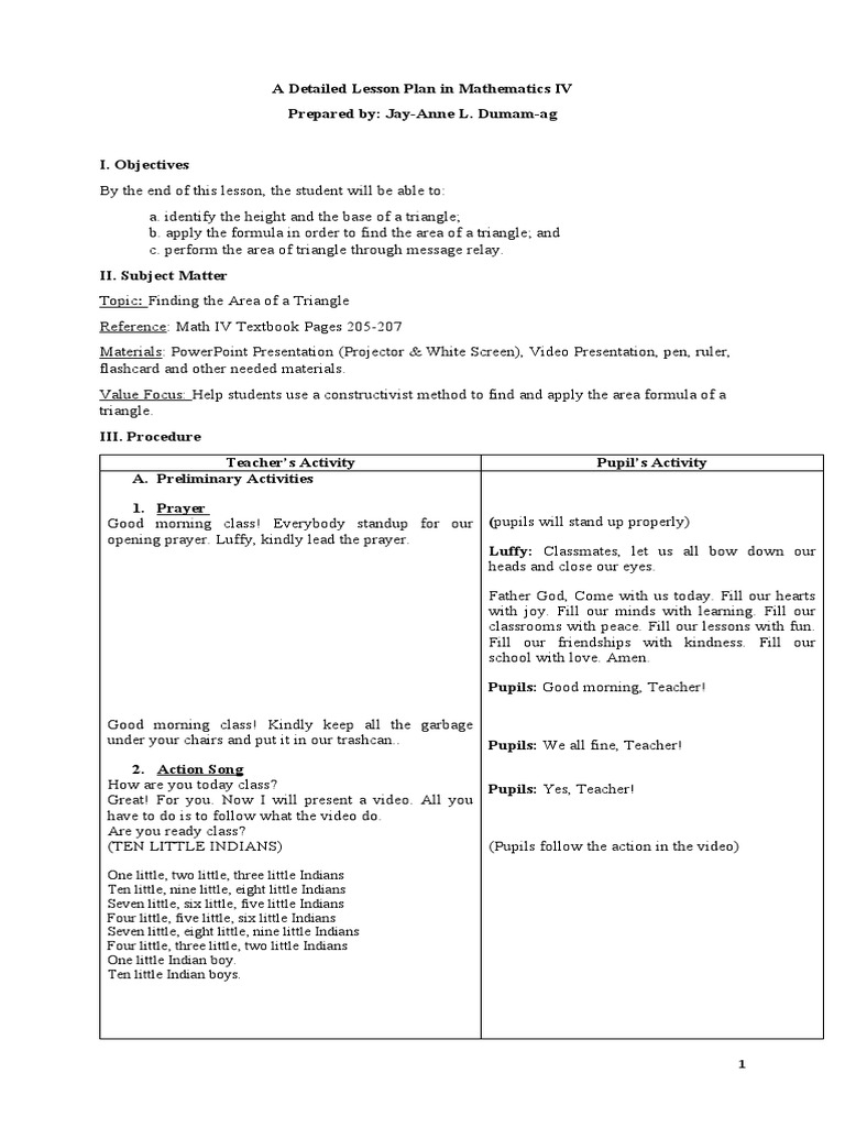 Findingthe Areaofa Triangle | PDF | Area | Triangle