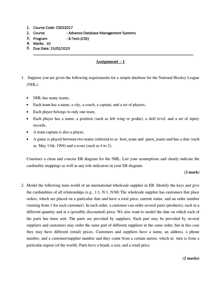 Assignment 1 - ADBMS-2023 | PDF